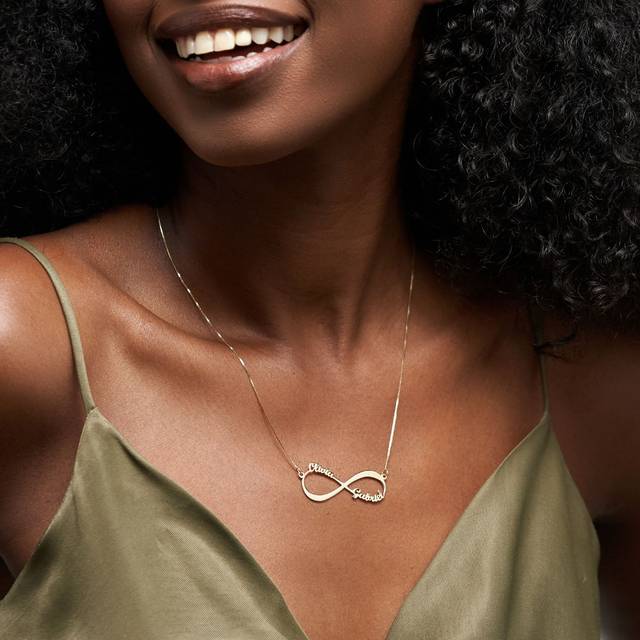 14K Gold Personalized Infinity Necklace - Forever My