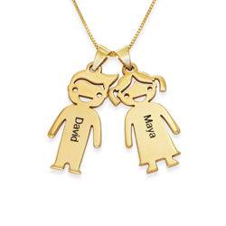 Personalized Kids Charm Necklace for Mom in 10K Yellow Gold | Forever My