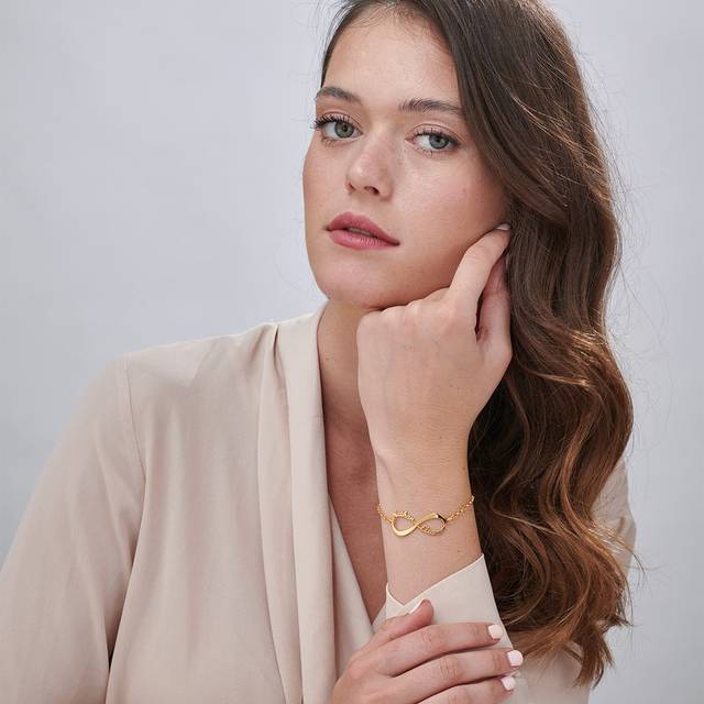 Gold Plated Infinity Bracelet with Diamond - Forever My