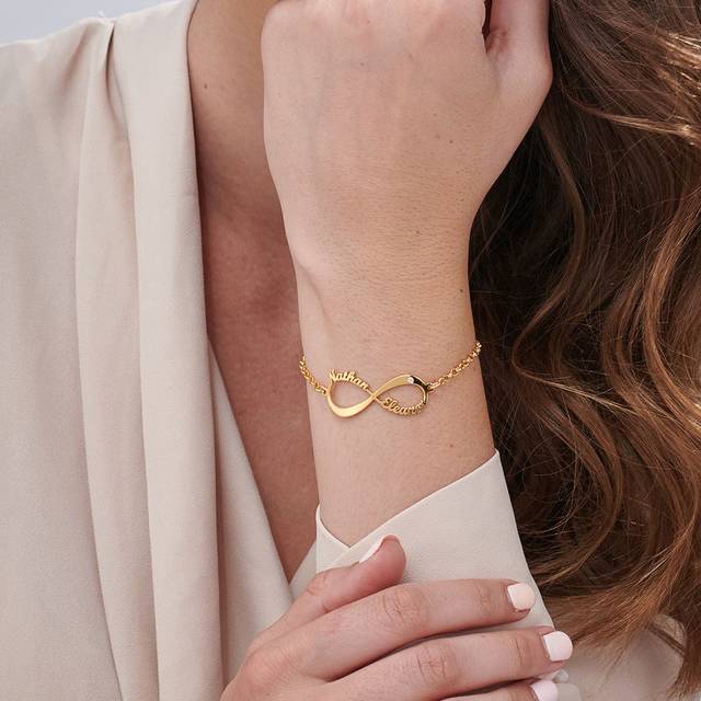 Gold Plated Infinity Bracelet with Diamond - Forever My